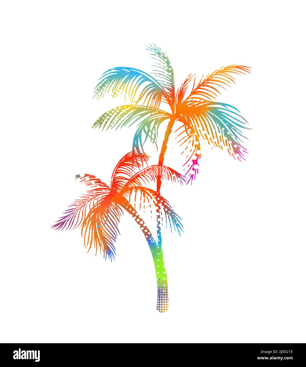 Multicolored palm tree. Vector illustration Stock Vector Image & Art ...