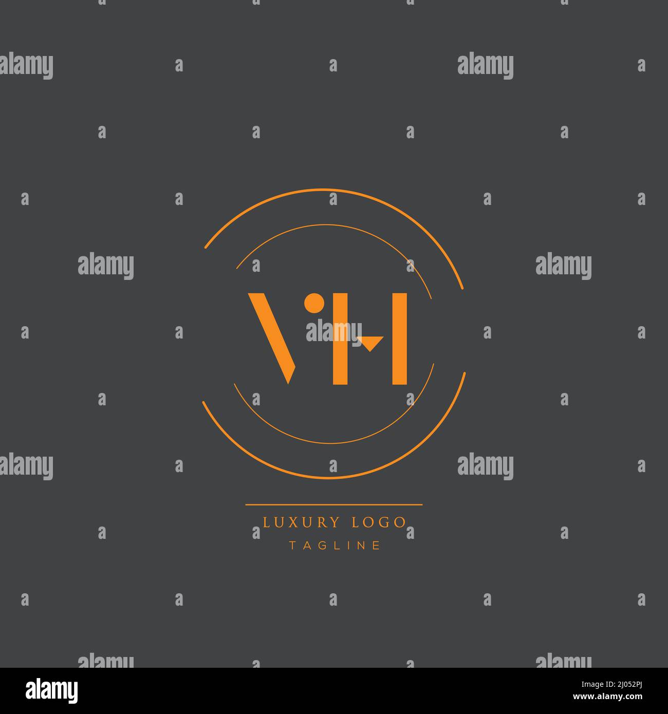 Luxury modern VH Initial Letter Business Logo Design Alphabet Icon ...