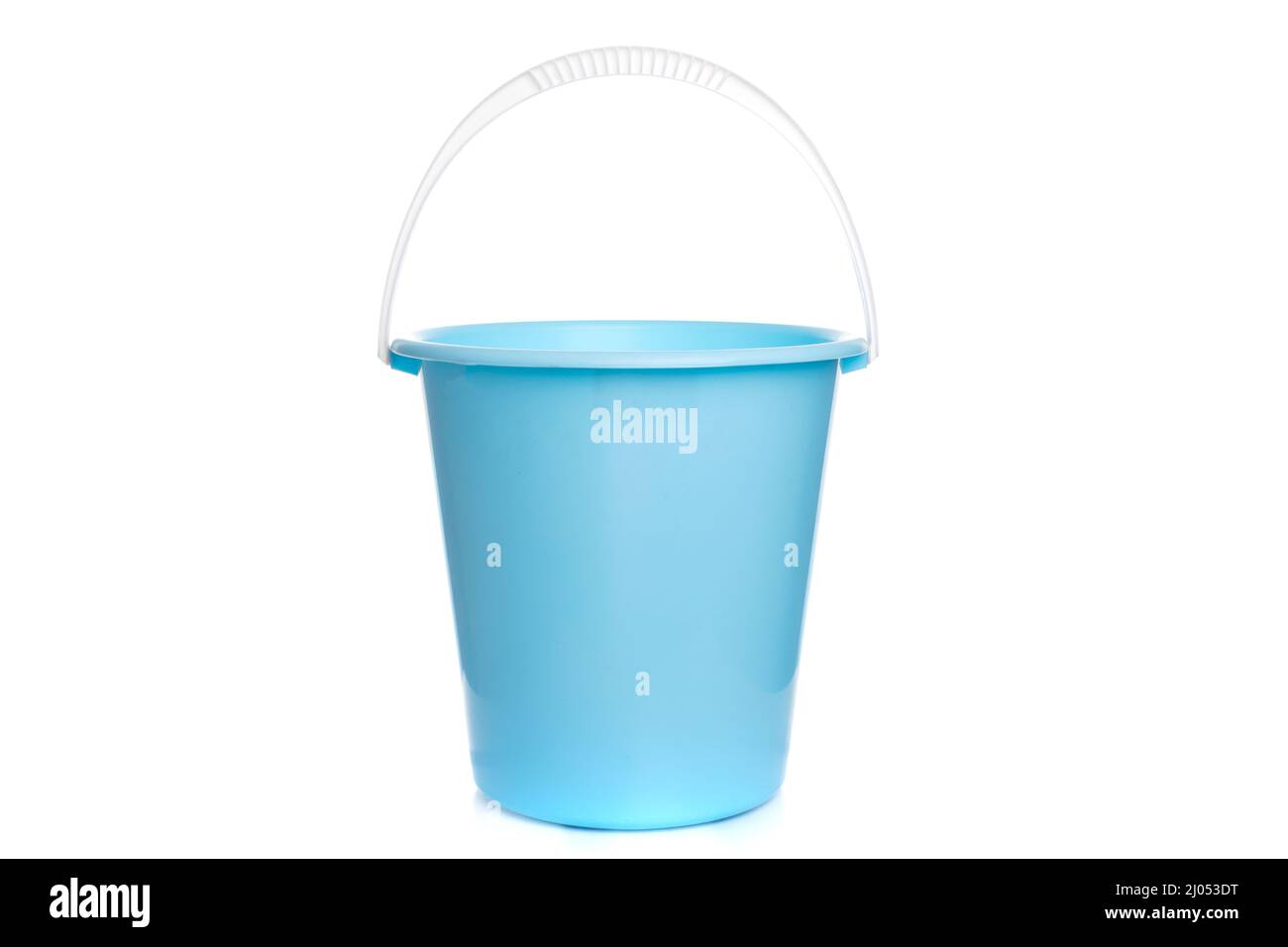 blue plastic bucket with white handle on isolated background Stock ...