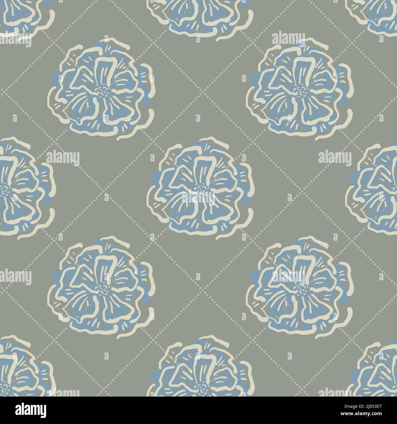 Wild meadow flower seamless vector pattern background. Modern floral ...