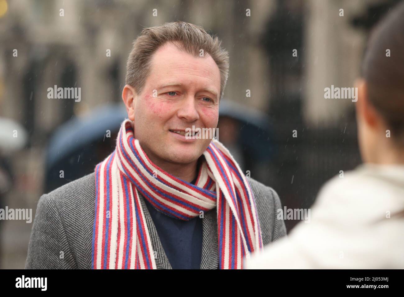 Richard Ratcliffe speaks to the media outside the Houses of Parliament ...