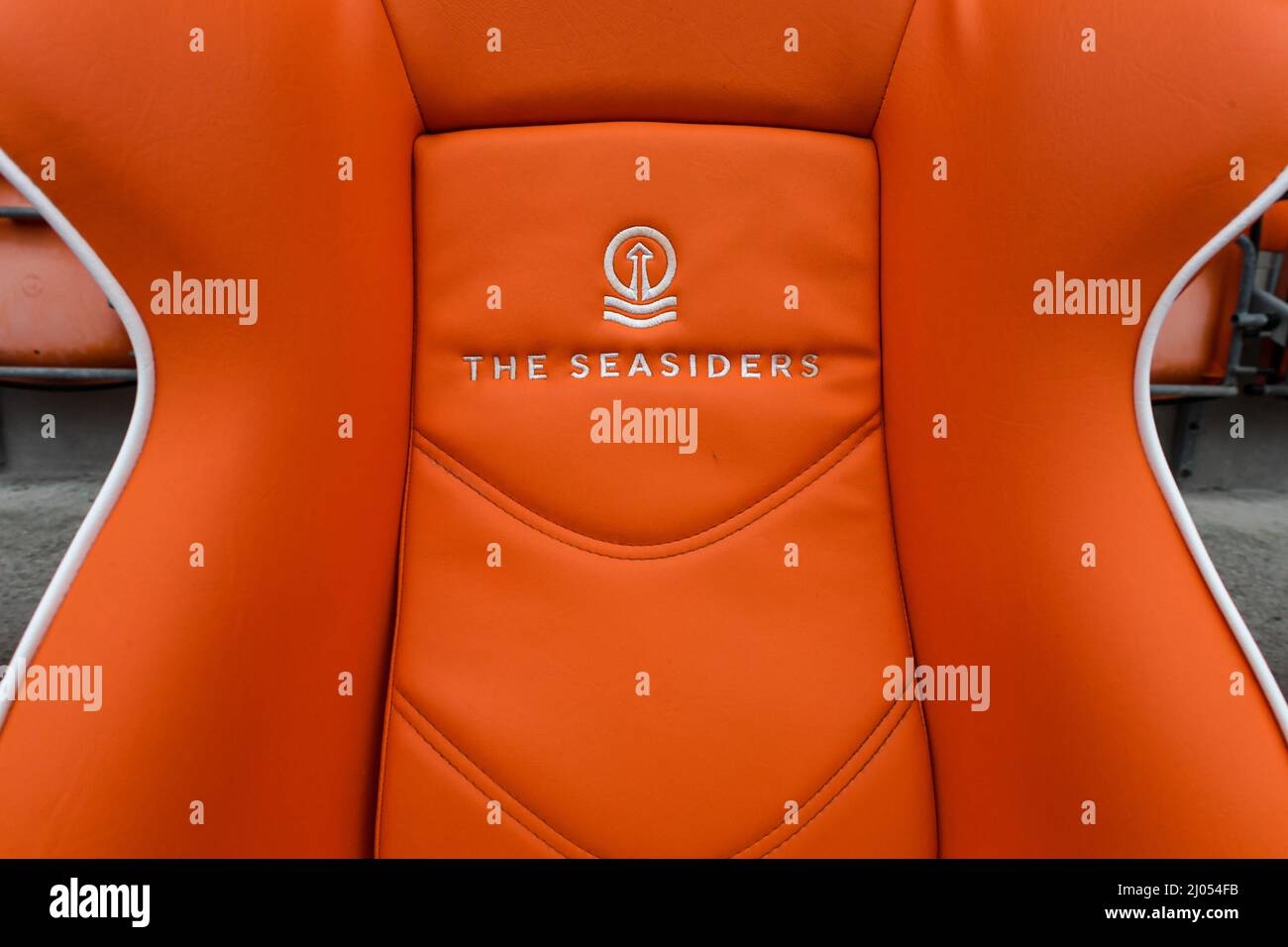 The Seasiders branded coaching staff and players seats at Blackpool FC ...