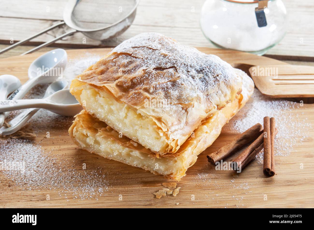 A typical Greek pie(bougatsa),its called Thessaloniki pie as well. It ...