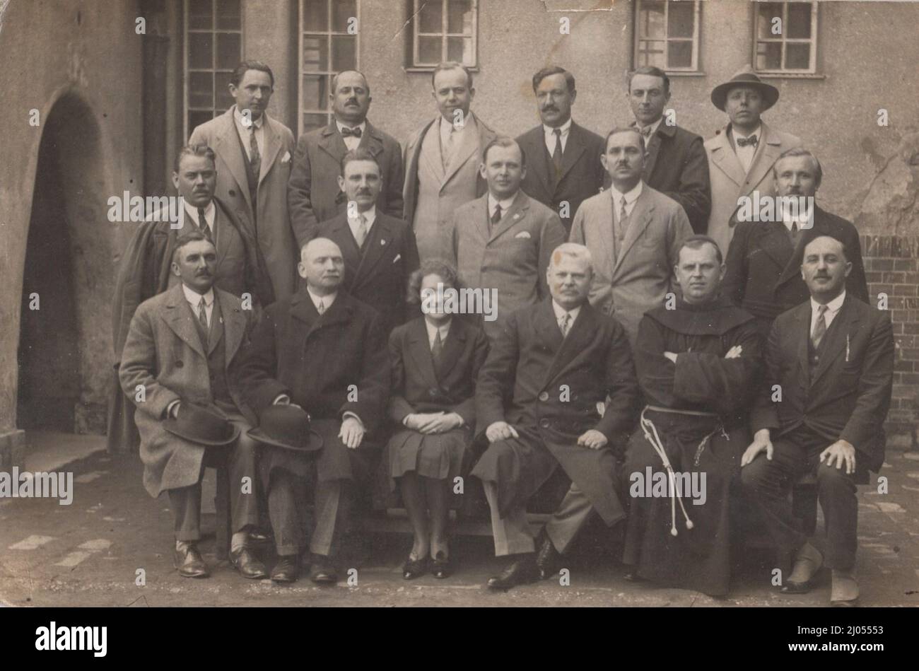 original antique 20th century photo about a boy class reunion with them ...