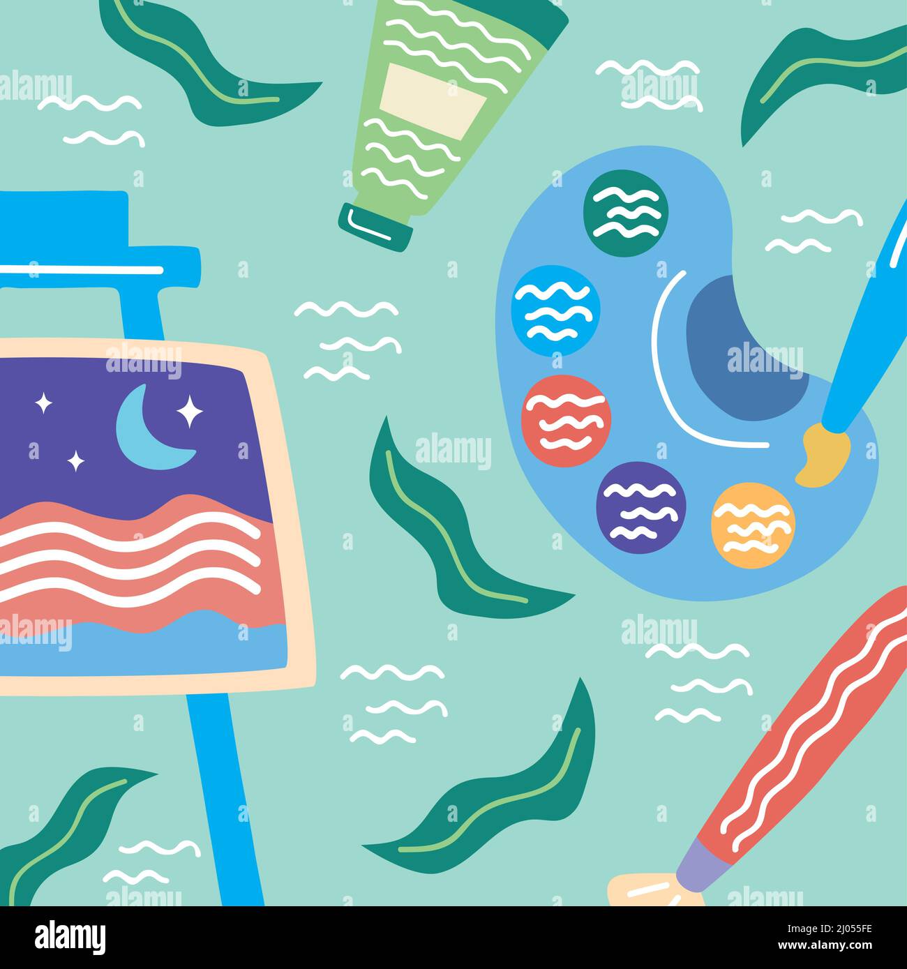 artistic school subject set icons Stock Vector Image & Art - Alamy