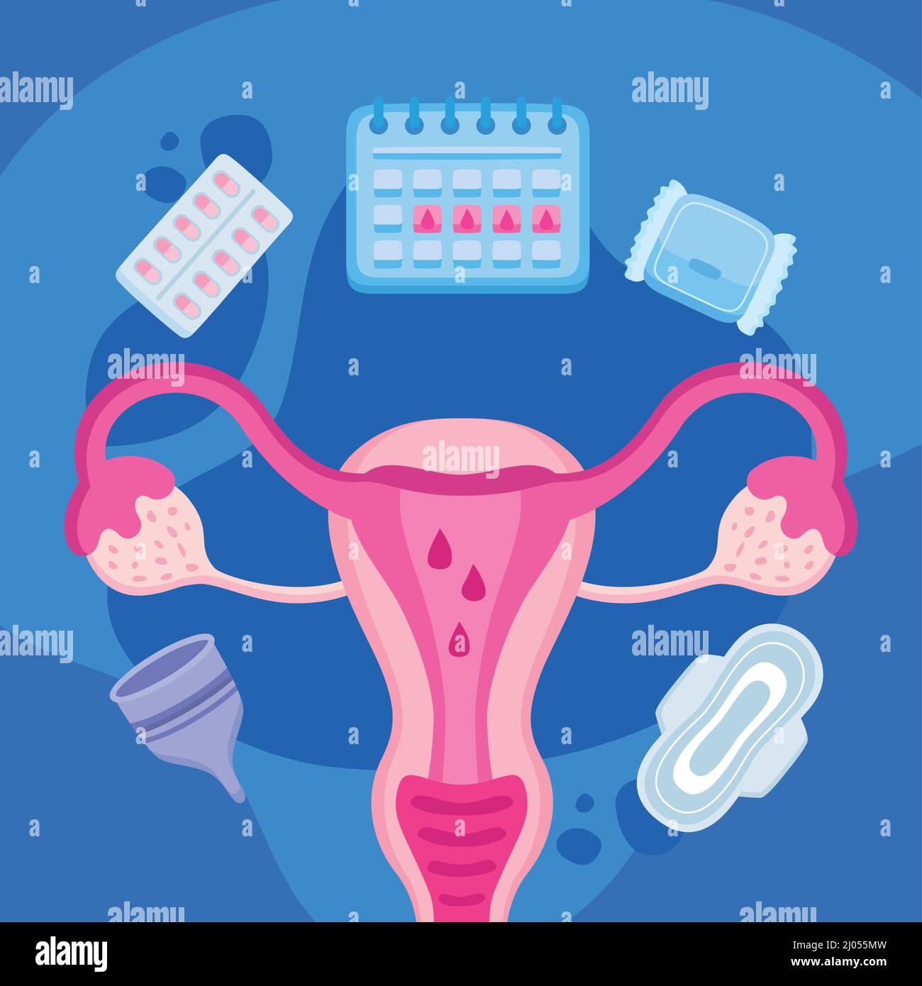 uterus and menstruation set icons Stock Vector Image & Art - Alamy