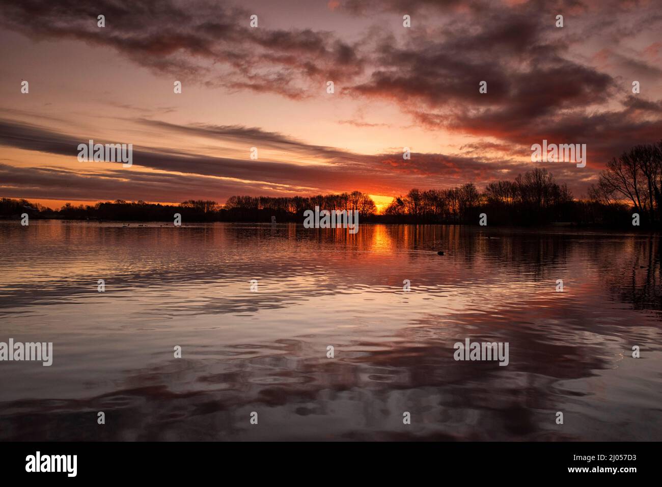 Sunrise at Colwick Park in Nottingham, Nottinghamshire England UK Stock ...