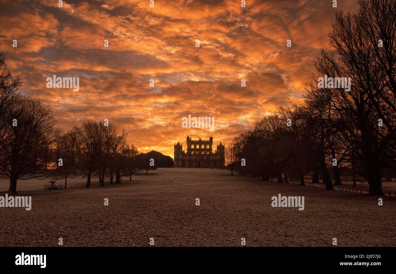 Sunrise at Wollaton Park in Nottingham, Nottinghamshire England UK ...