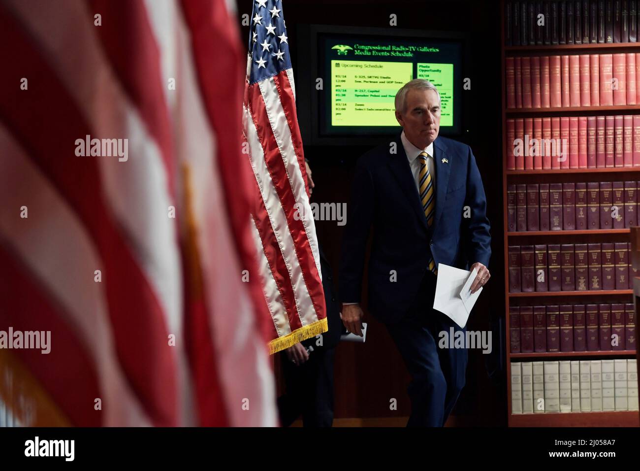 US Senator Robert Portman(R-OH) arrives to hold a press conference ...