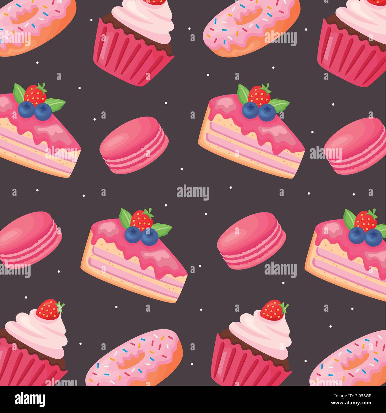 sweet desserts pattern poster background Stock Vector Image & Art - Alamy