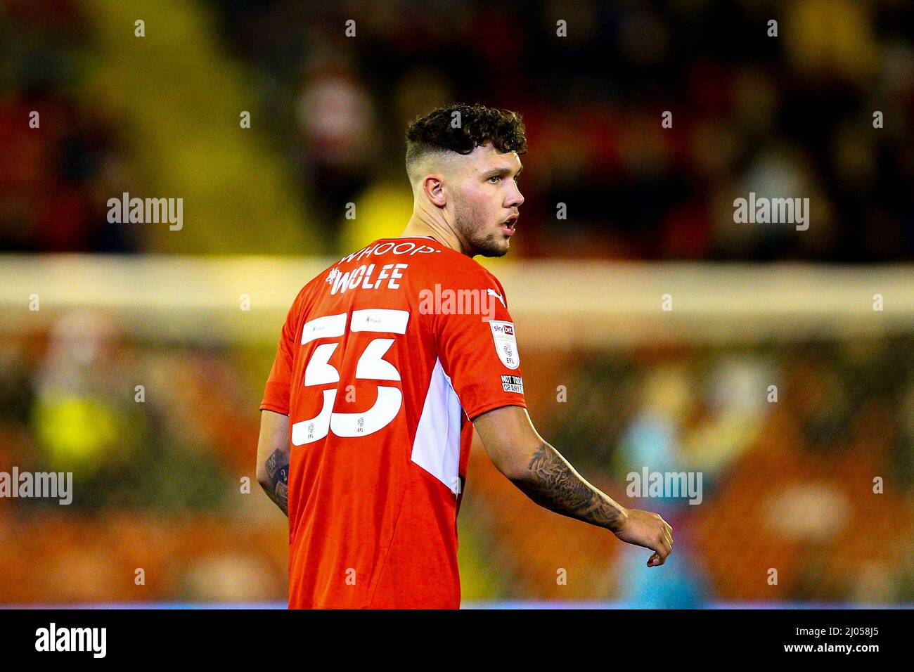 Oakwell, Barnsley, England - 15th March 2022 Matty Wolfe (33) of ...
