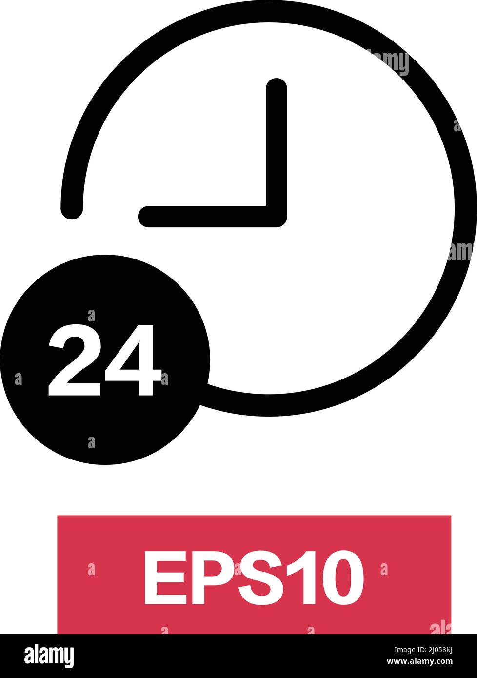 24-hour clock icon. 24-hour operation. Vector. EPS10. Editable vector ...