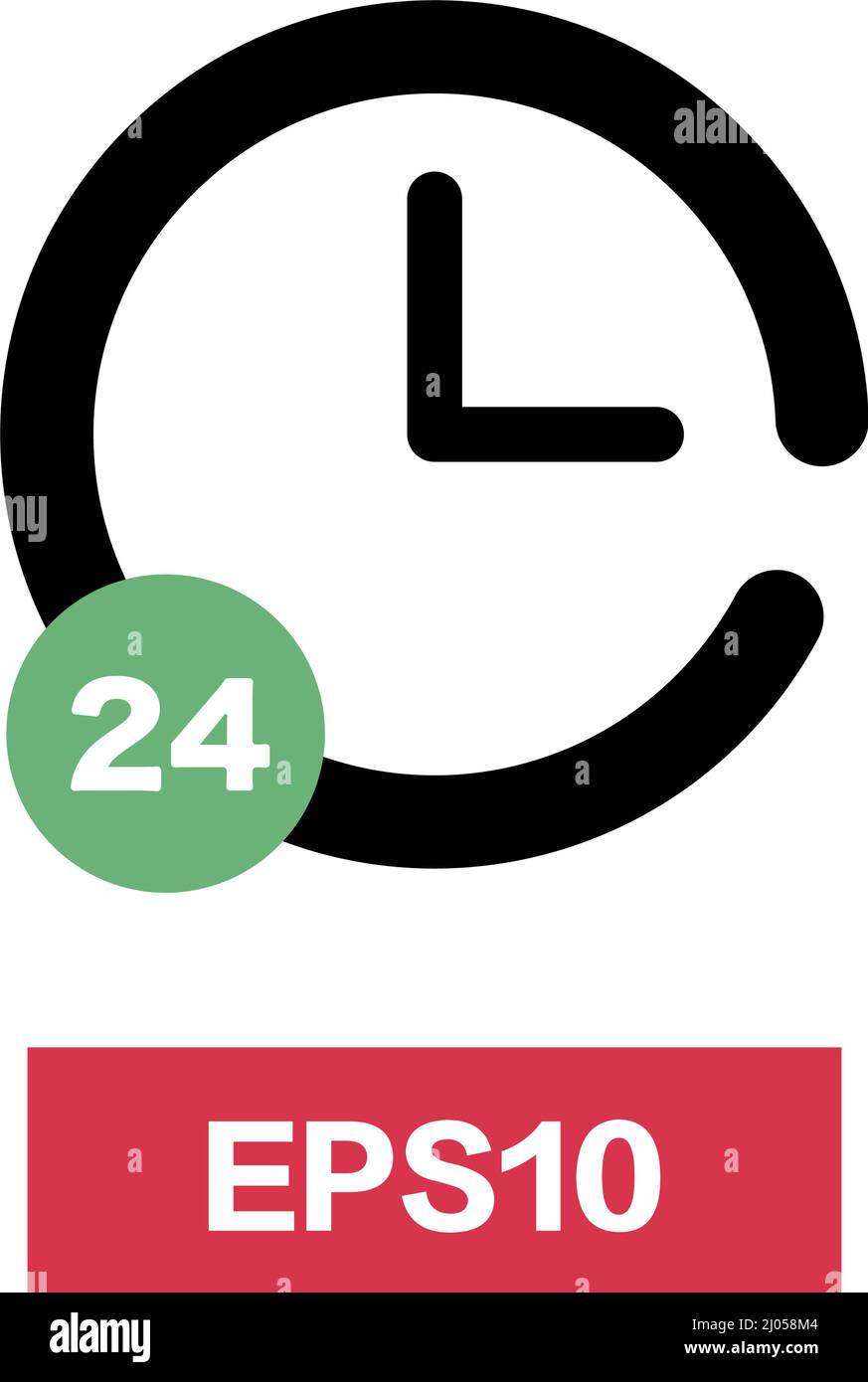 24-hour clock icon. 24-hour business. Editable vectors. EPS10 Stock ...