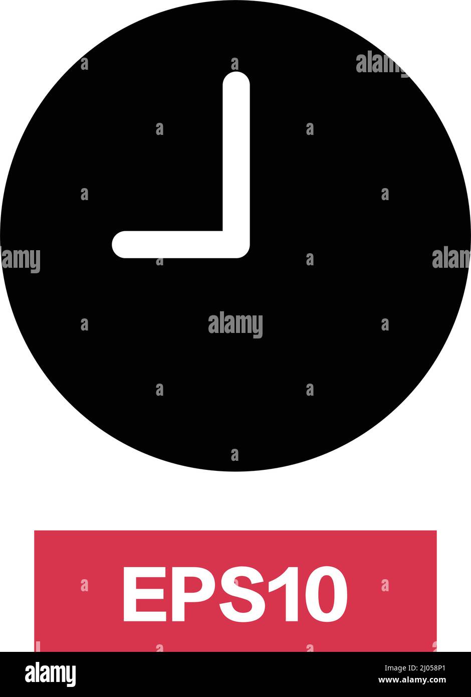 Clock silhouette icon. Current time. Editable vectors Stock Vector ...