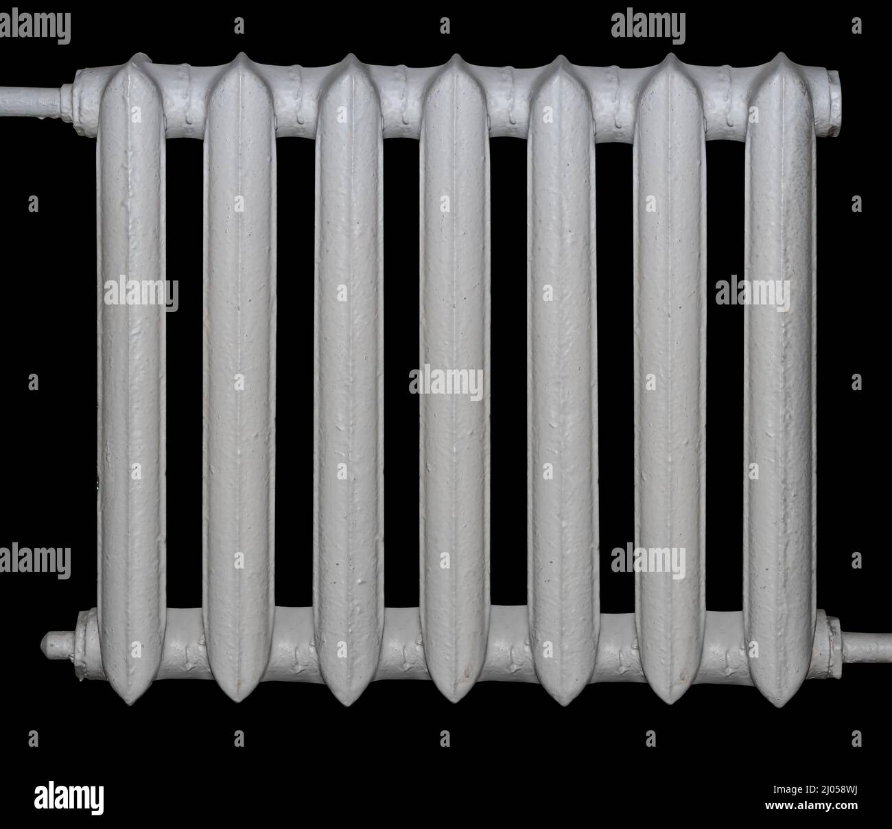 cast iron battery for heating isolated on a black background Stock ...