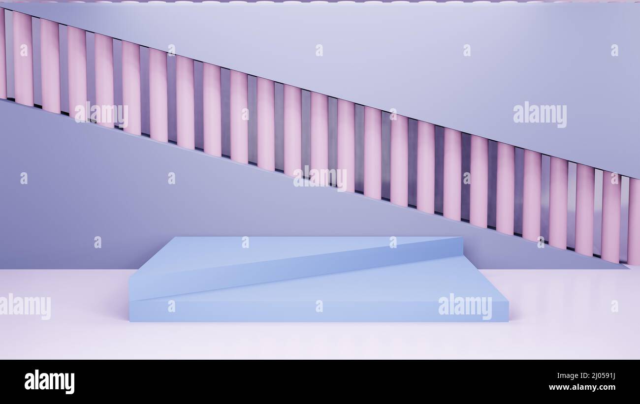 Abstract minimal scene - empty stage, 3d rendering podium on purple ...