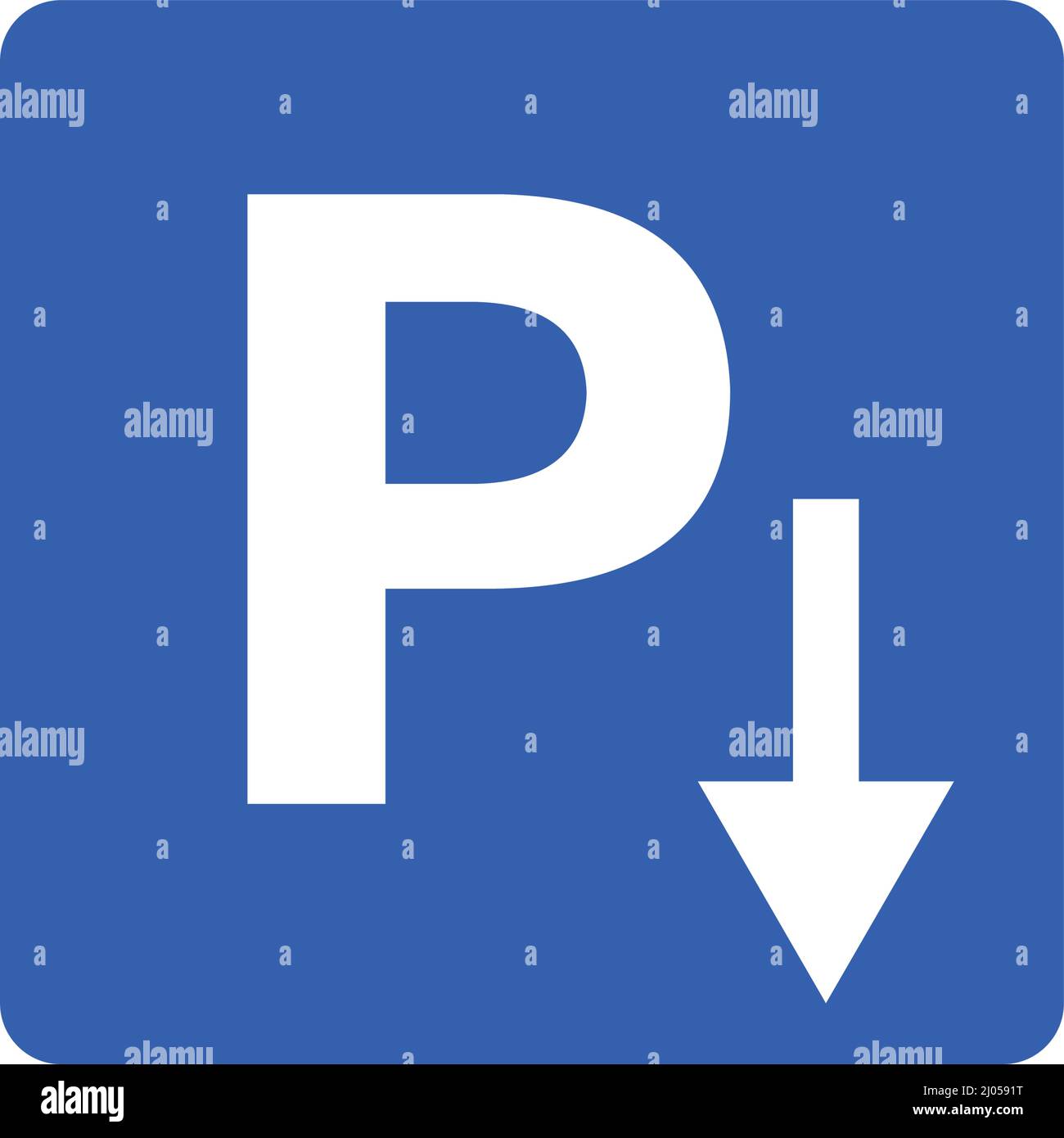 Parking lot location indicator. Parking lot sign. Editable vector Stock ...