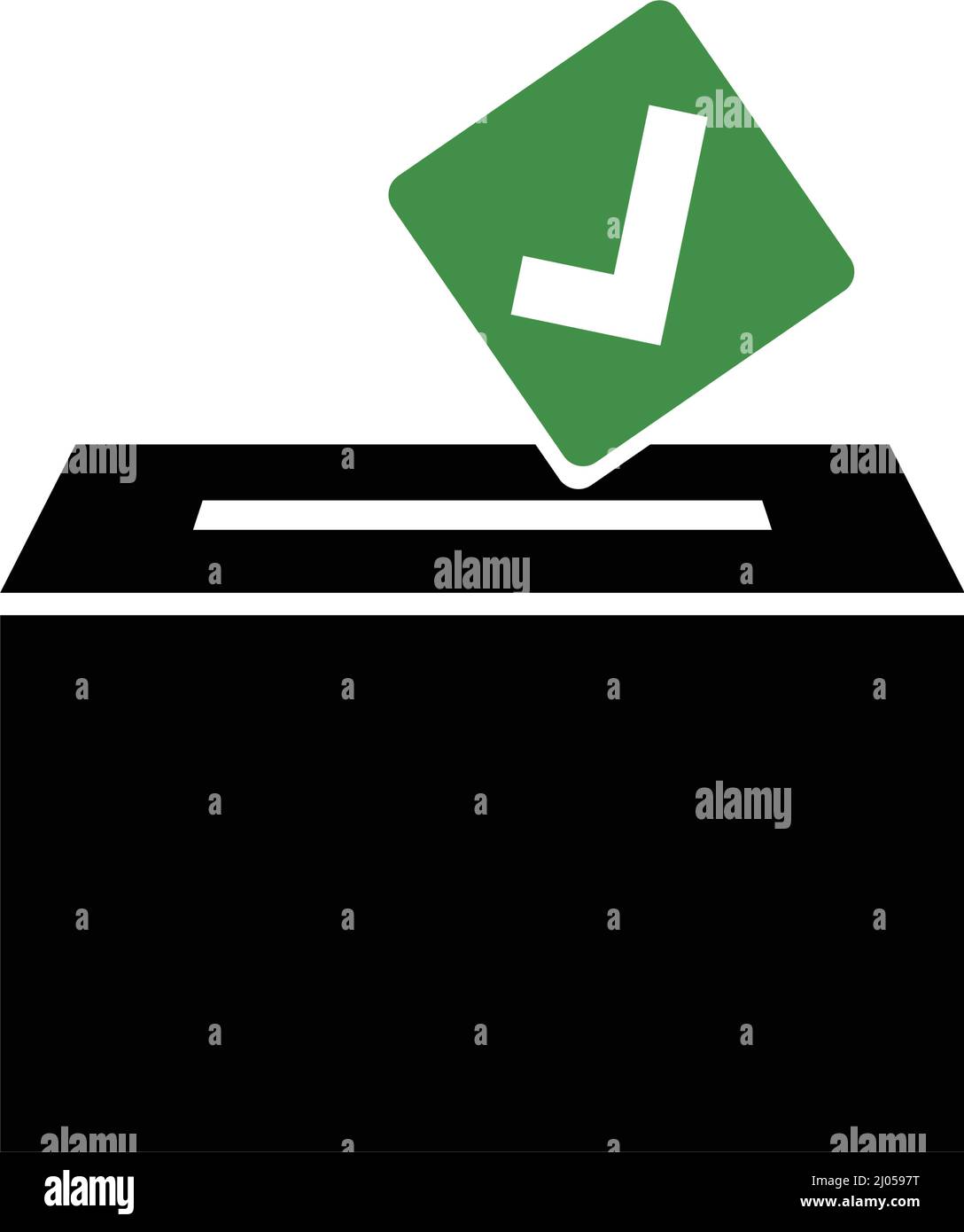 Ballot box and check mark icon. Election, vote and survey. Editable ...