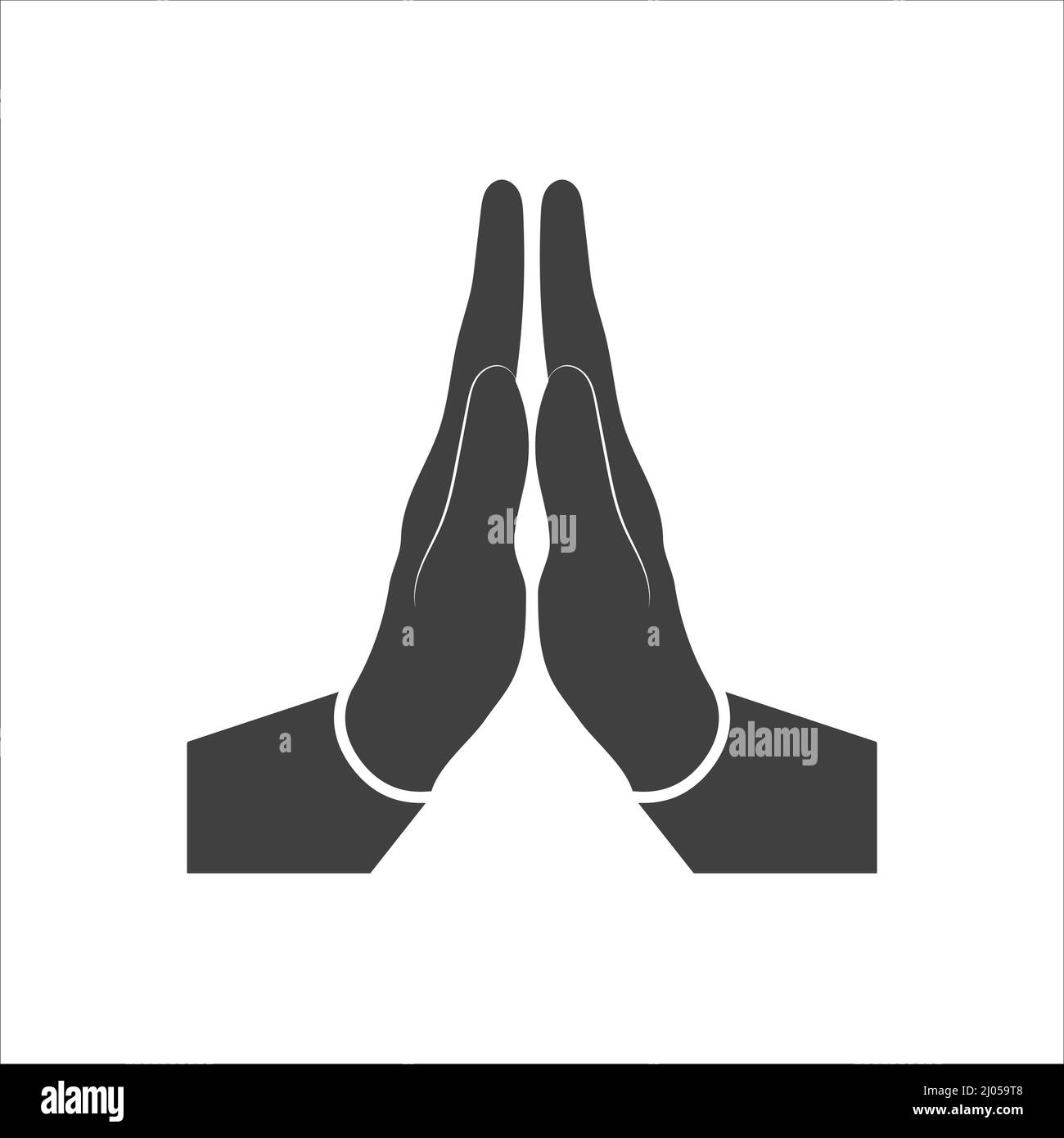 Hands namaste sign on white background Stock Vector Image & Art - Alamy
