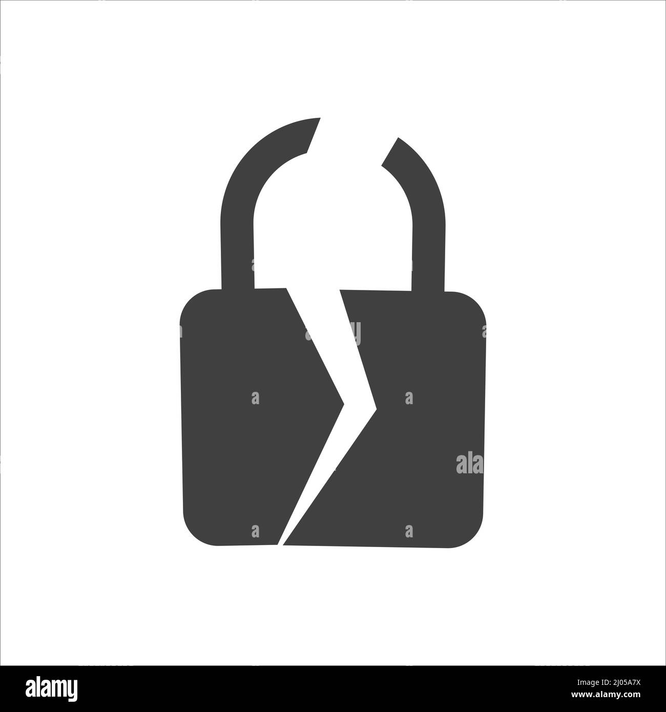 Broken chain padlock Stock Vector Images - Alamy