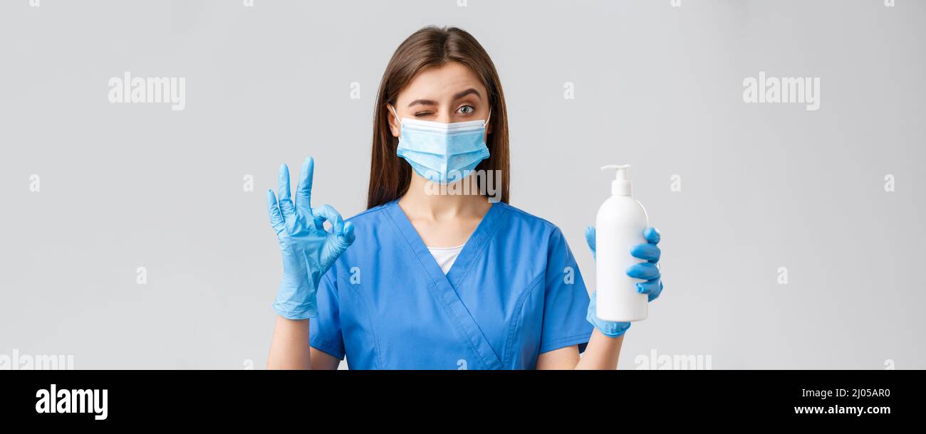 Covid-19, preventing virus, healthcare workers and quarantine concept ...