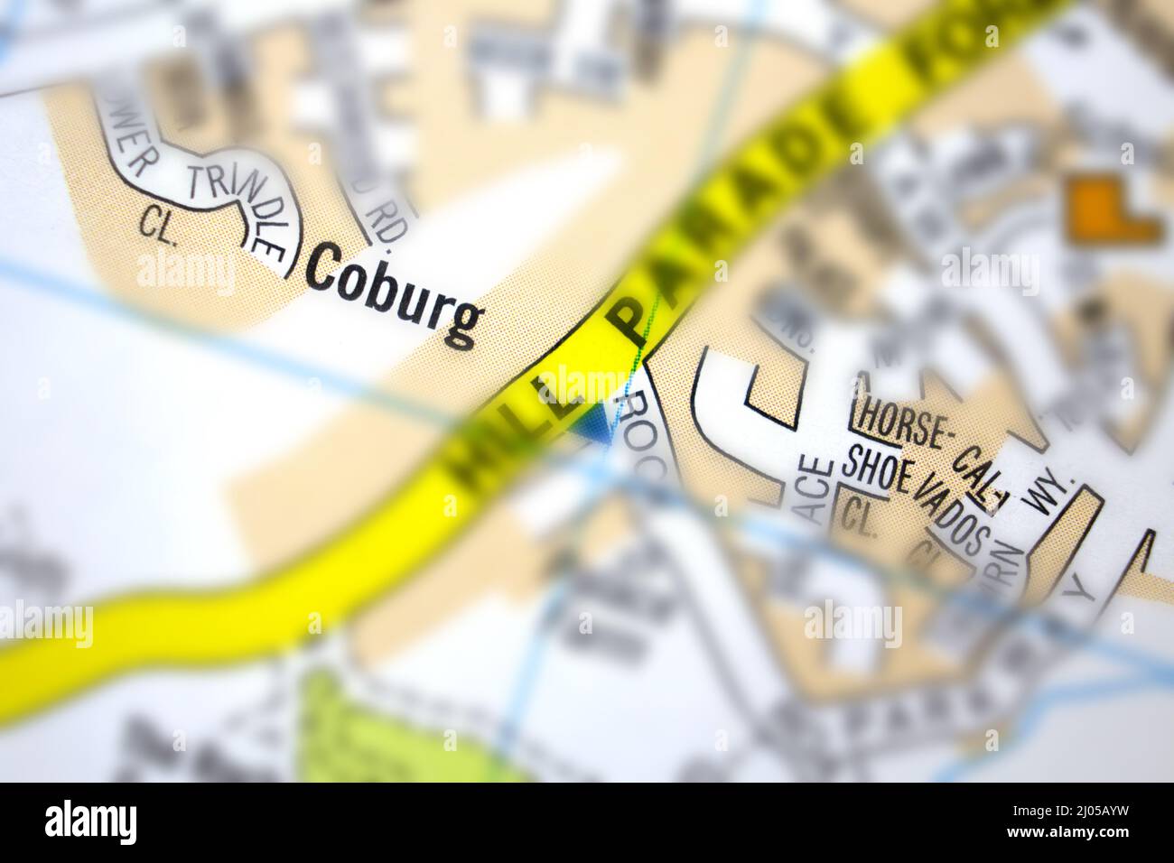 Coburg village - Devon, United Kingdom colour atlas map town plan and ...