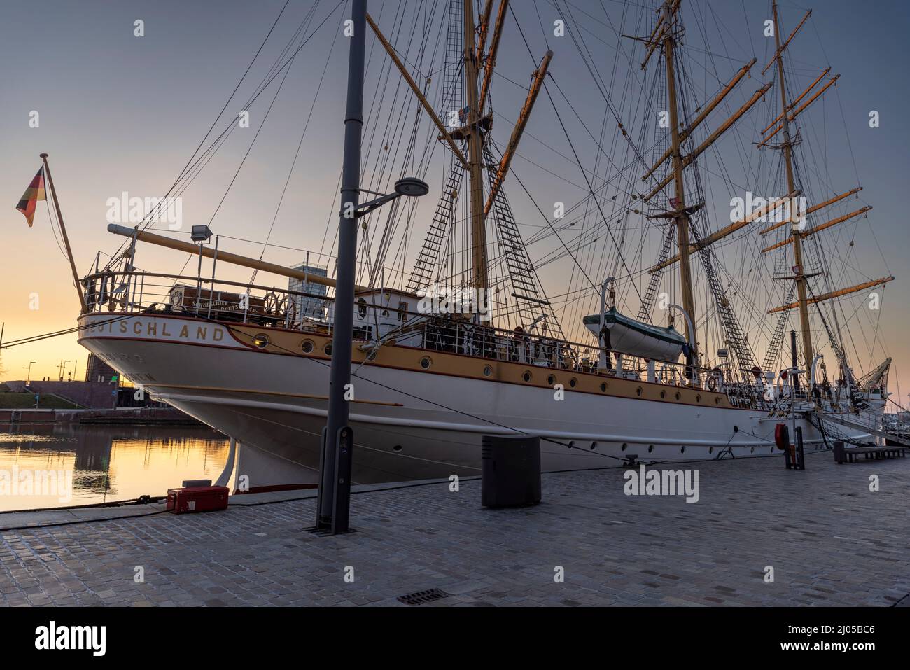 School ship Germany moored in a port in Bremerhaven Stock Photo - Alamy