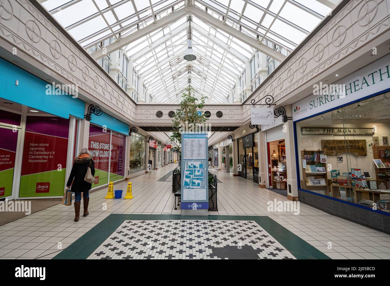View along Obelisk Way in The Square shopping centre or mall in ...