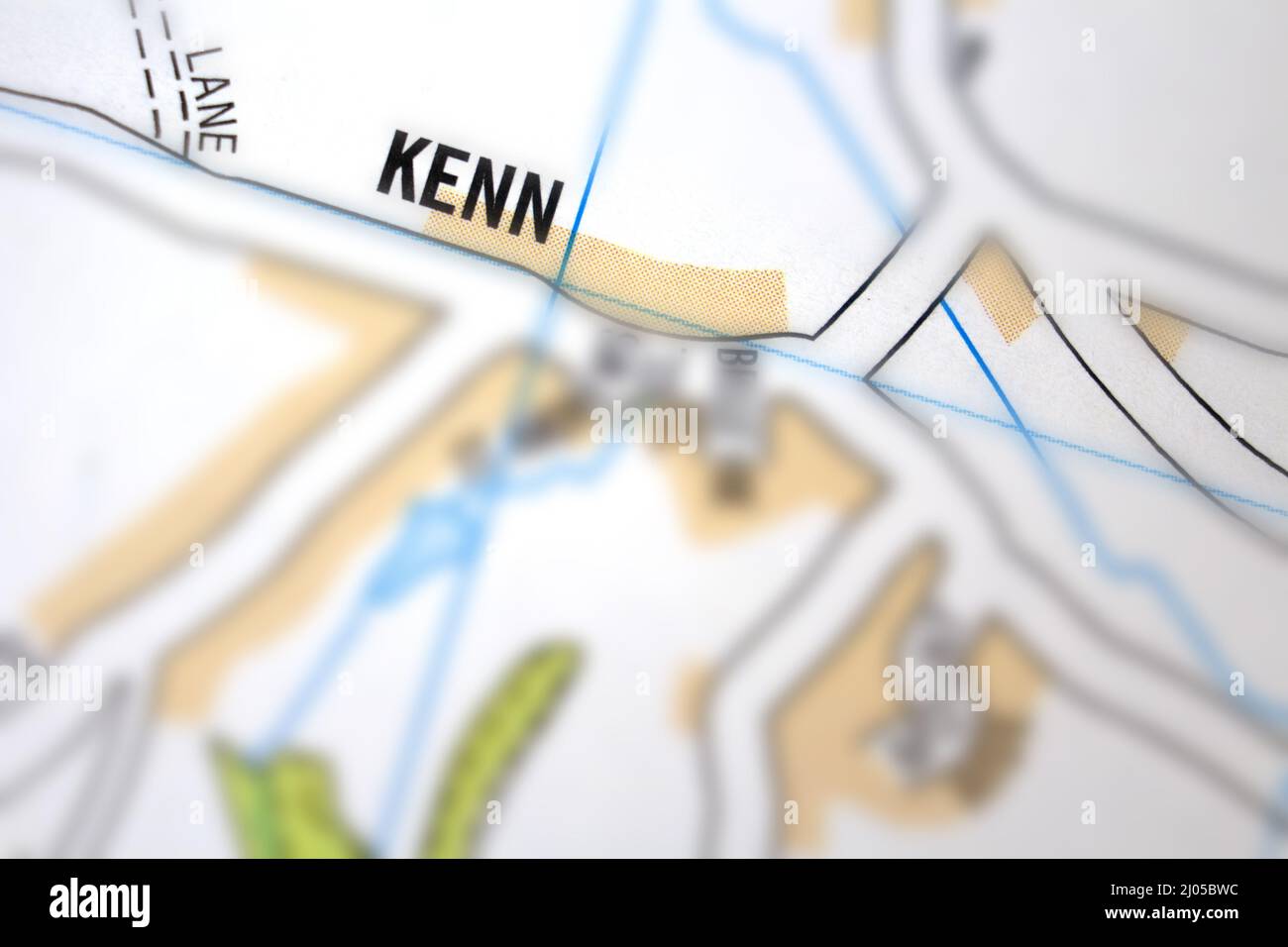 Kenn village - Devon, United Kingdom colour atlas map town plan and ...
