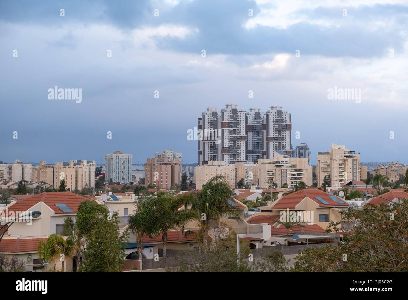 Contrast Architecture in Israel, modern towers skyscrapers and old ...