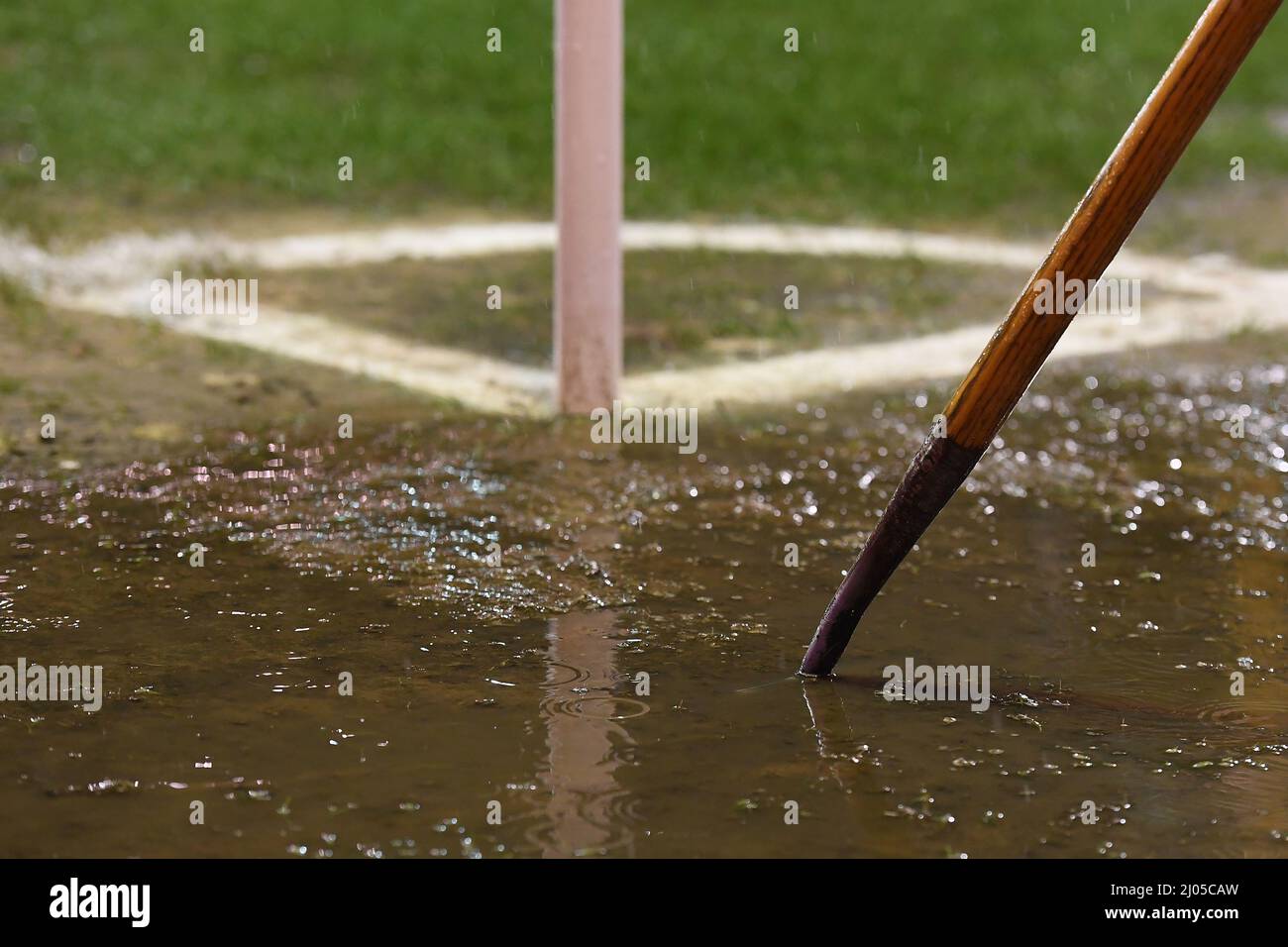 Waterlogged football pitch hi-res stock photography and images - Alamy