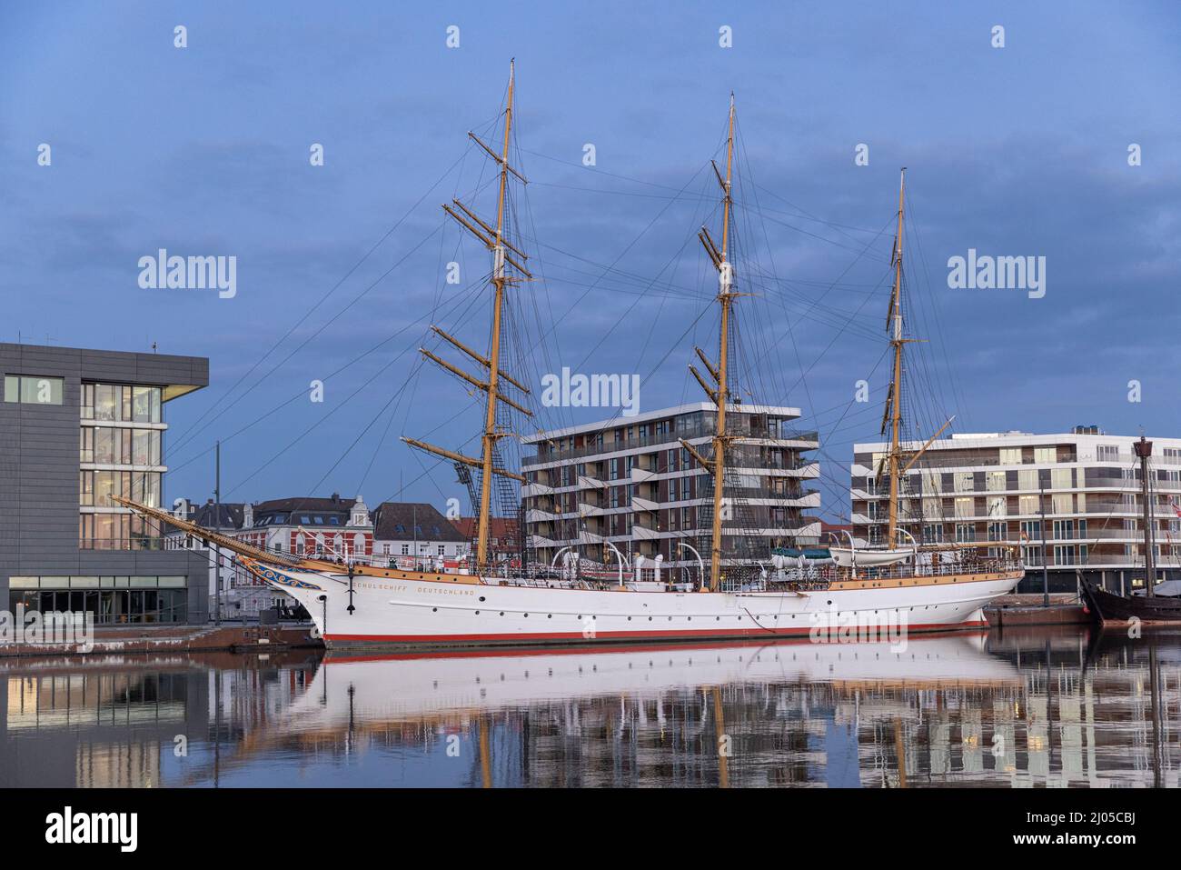 School ship Germany moored in a port in Bremerhaven Stock Photo - Alamy