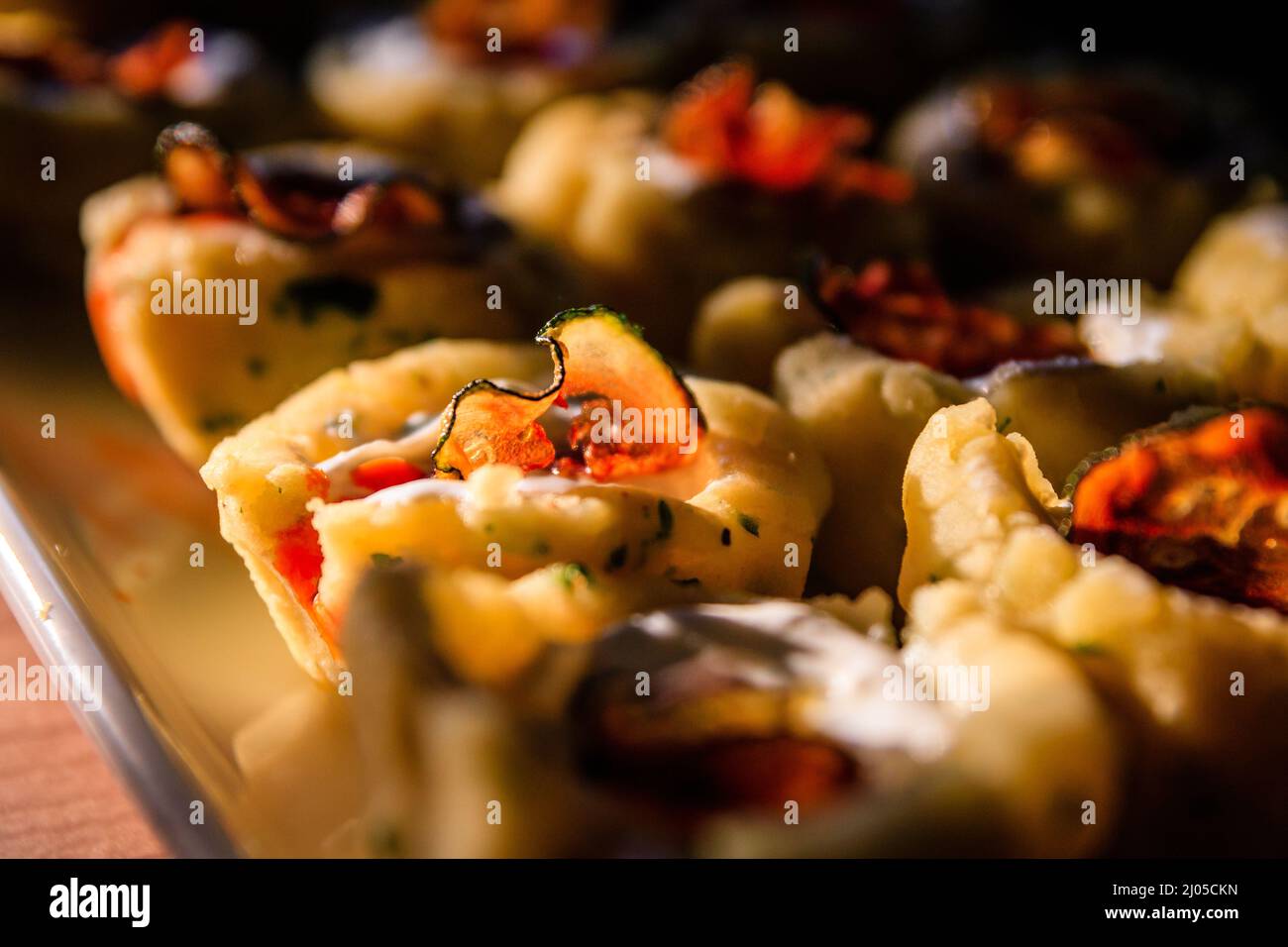 Closeup of delicious food on a blurred background Stock Photo - Alamy