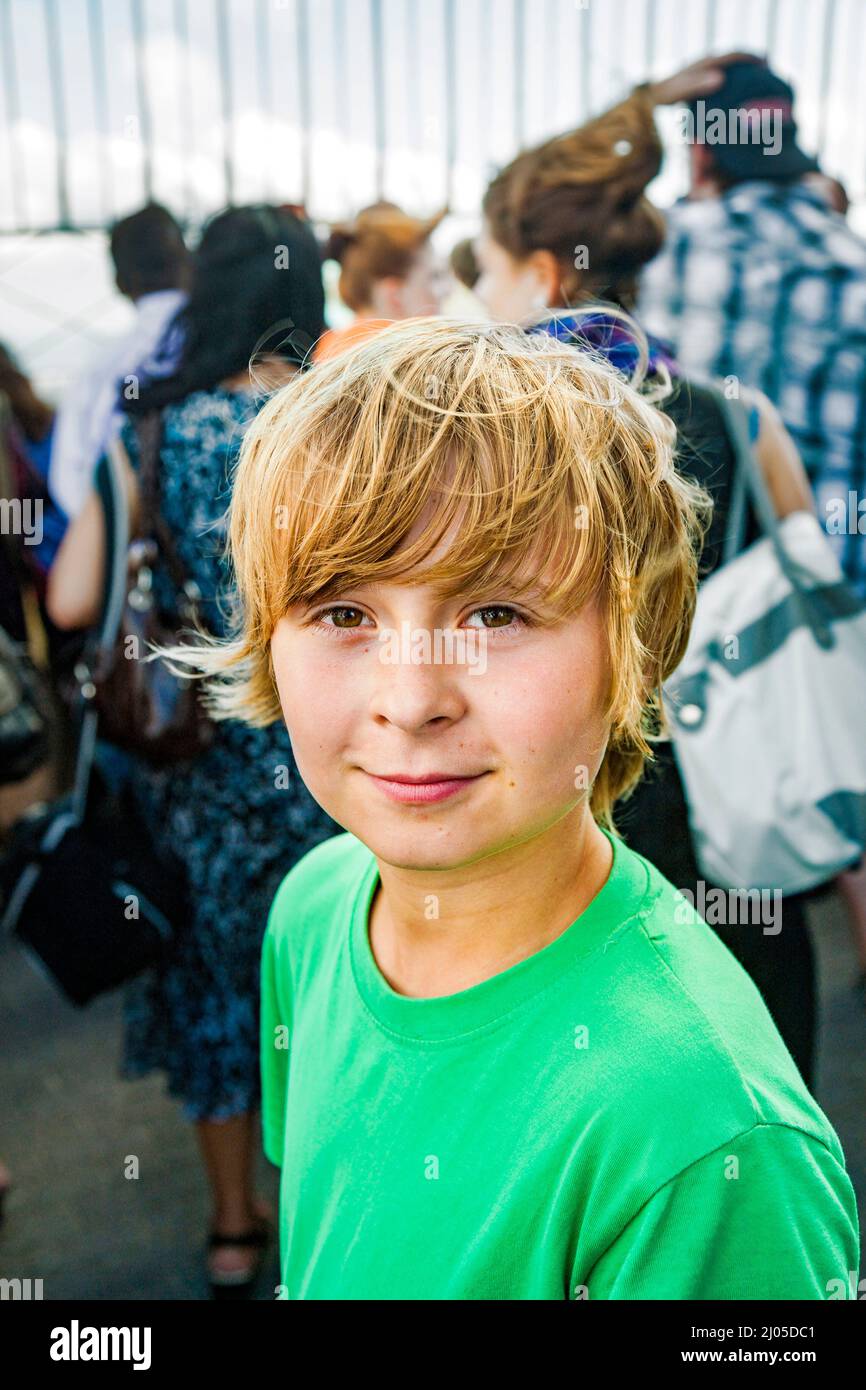 cute boy looks confident and happy Stock Photo - Alamy