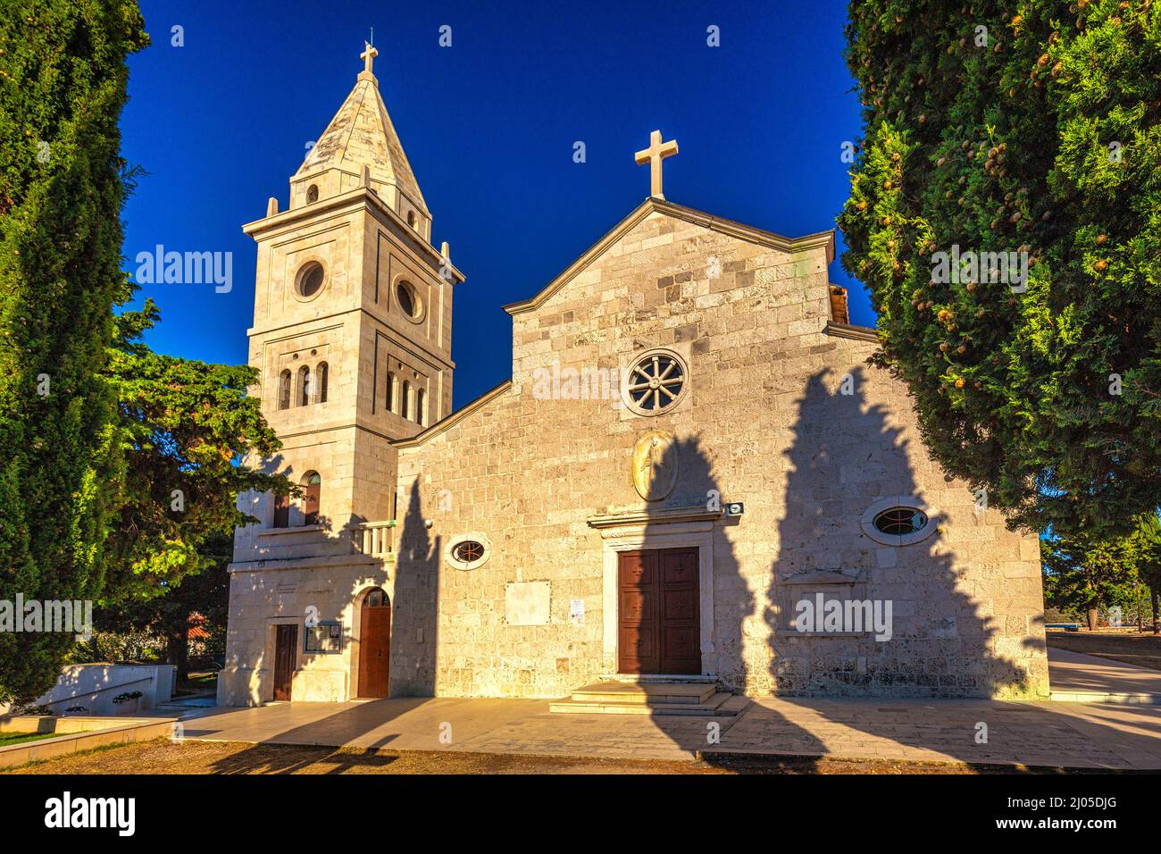 St George Church in Primosten town, a tourist destination on the ...