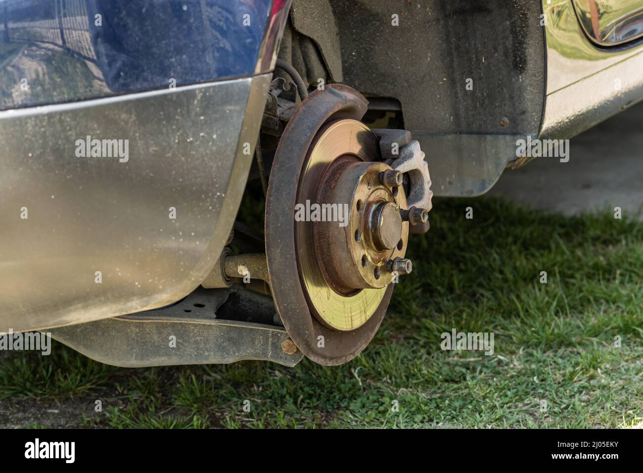 Brake system of an old car in Romania, Targoviste, 2021 Stock Photo - Alamy