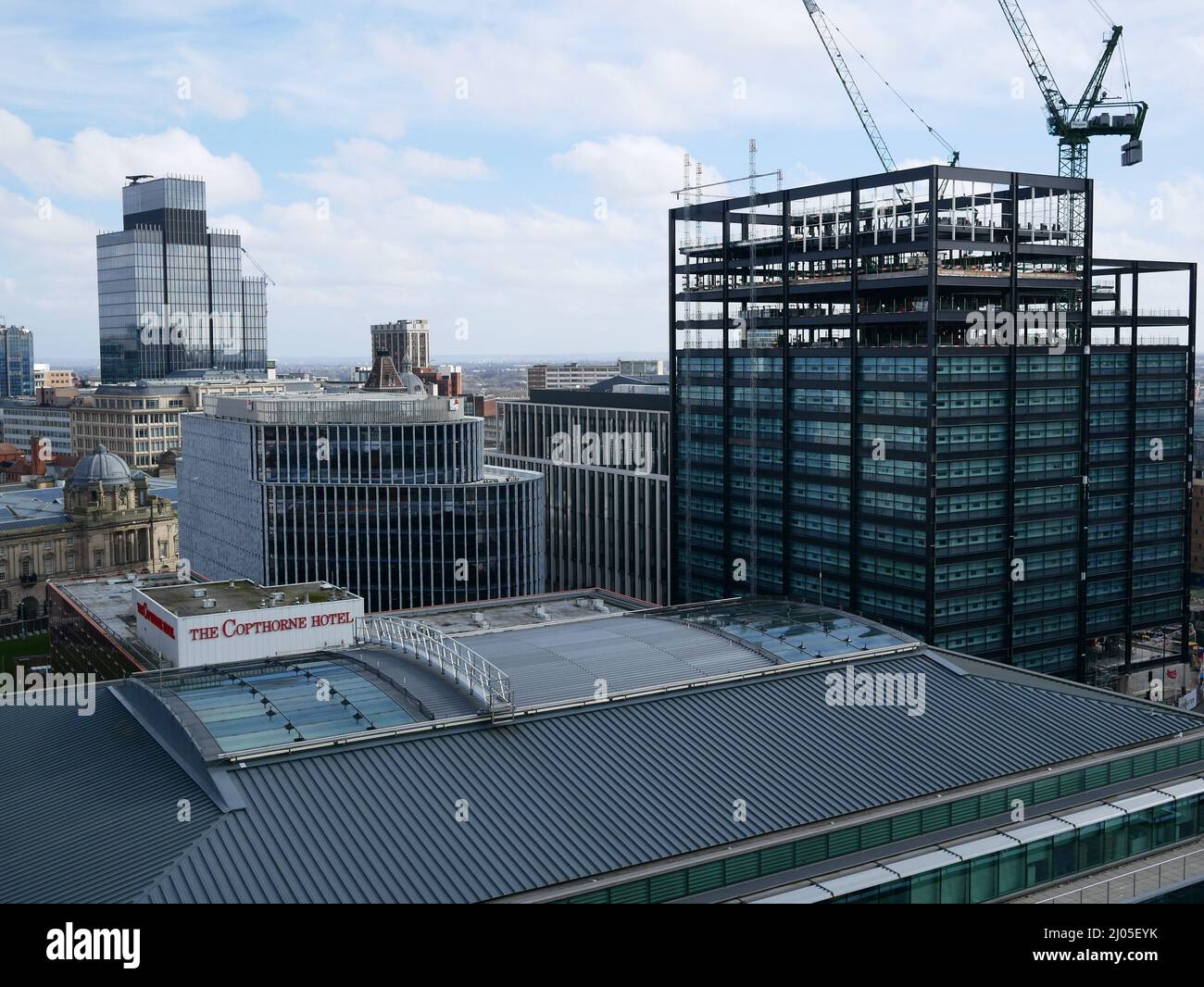 Birmingham skyline view from the Birmingham Library roof top Stock ...