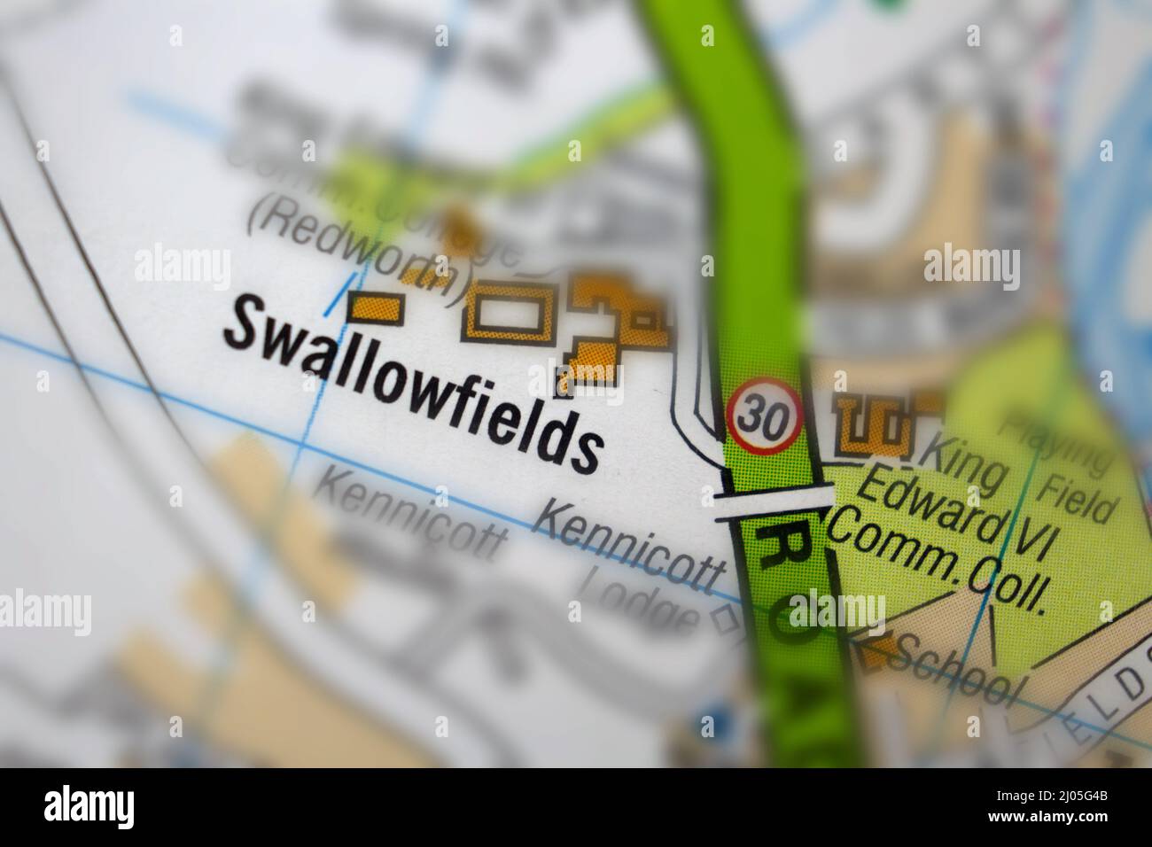 Swallowfields village - Devon, United Kingdom colour atlas map town ...