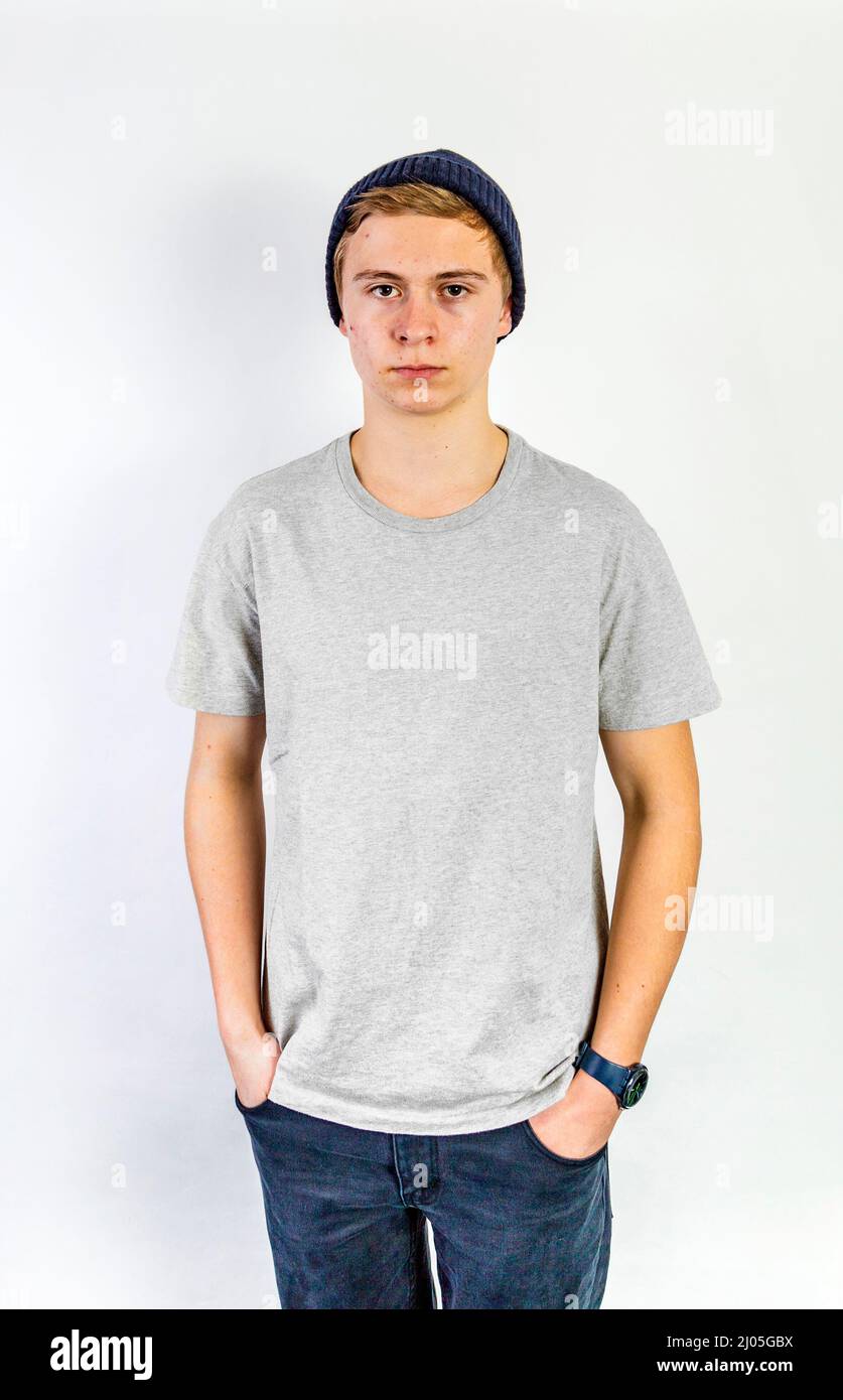 Portrait of a positive adolescent boy in puberty Stock Photo - Alamy