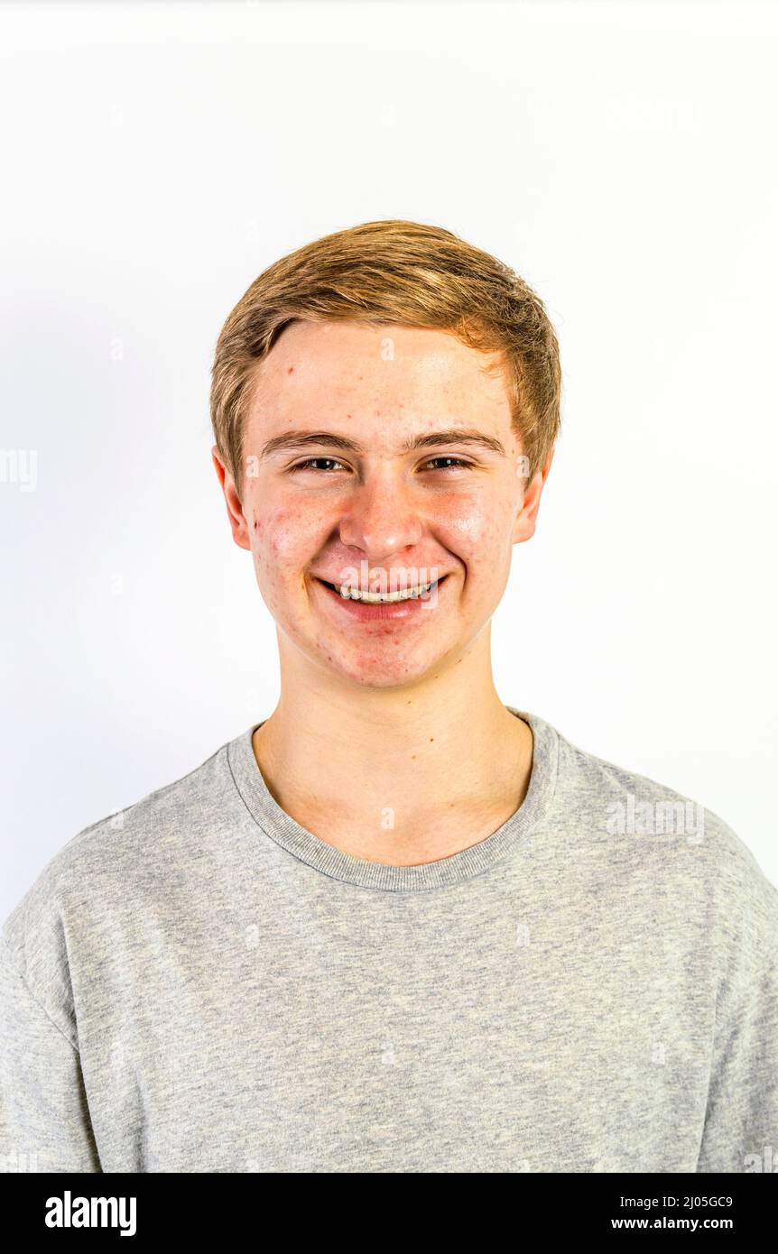 Portrait of a positive adolescent boy in puberty Stock Photo - Alamy