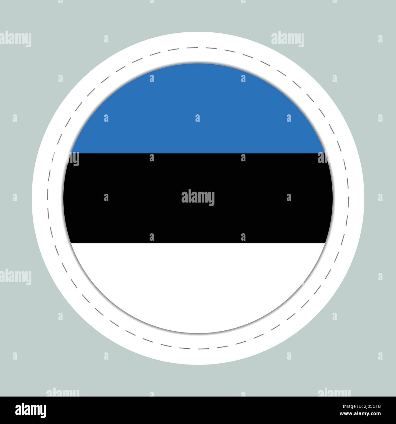 Sticker ball with flag of Estonia. Round sphere, template icon ...