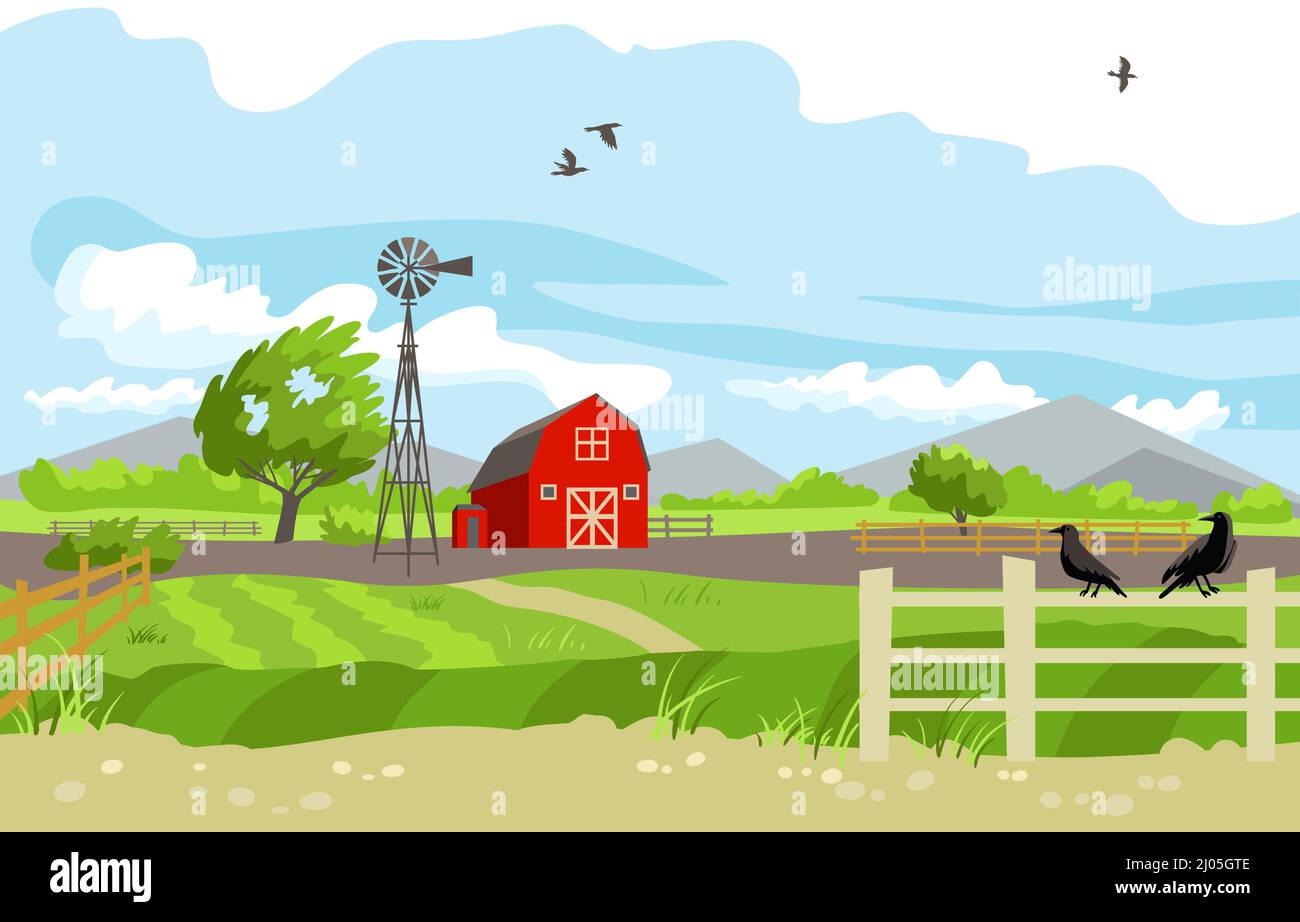 American countryside Stock Vector Images - Alamy
