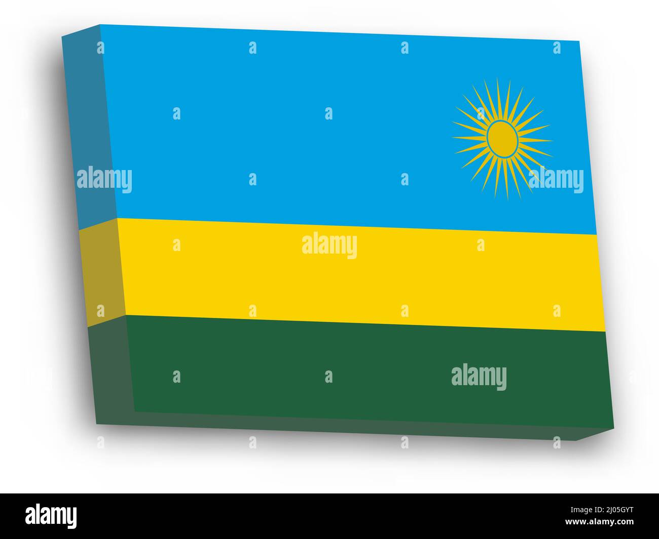 3D vector flag of Rwanda Stock Vector Image & Art - Alamy