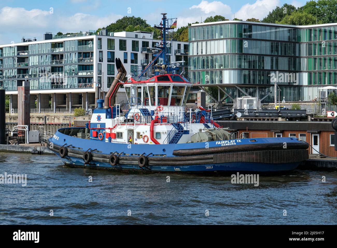 Offshore tug boat Fairplay IX in the port of Hamburg, Germany Stock ...