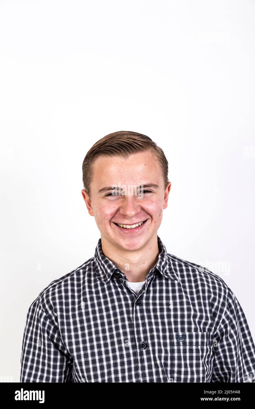 portrait of smart friendly looking teenage boy Stock Photo - Alamy