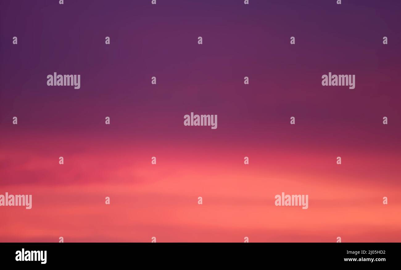 Dusk Sky with Gradient Pastel Orange and Deep Purple Sunset Afterglow ...