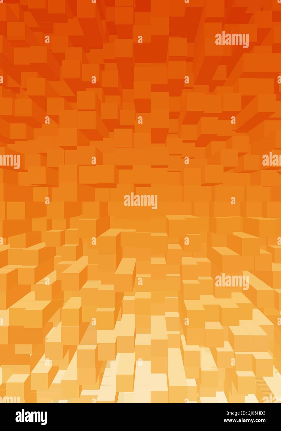 Illustration of Gradient Orange 3D Cubes for Abstract Background Stock ...