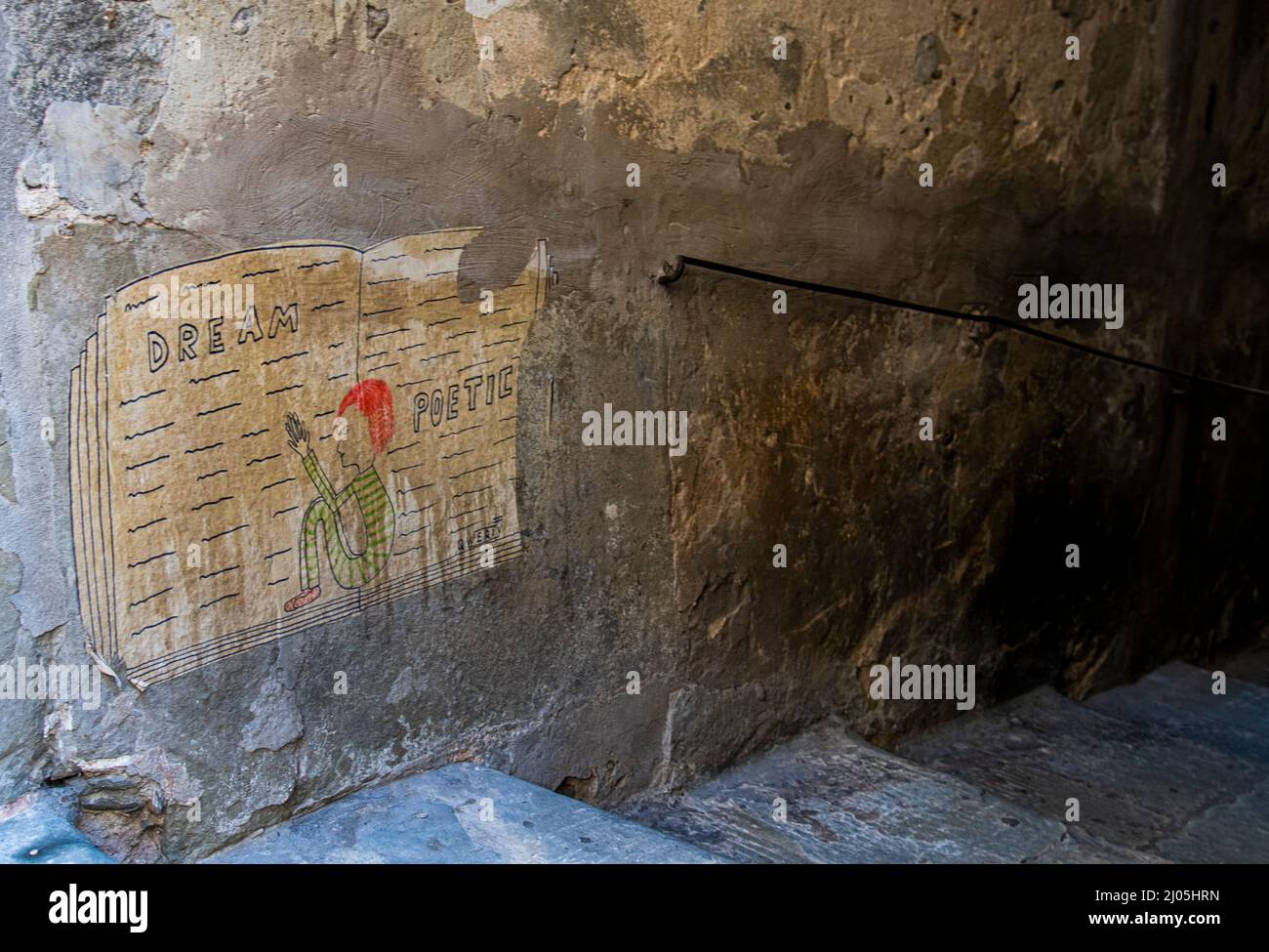Artistic mural on a wall in Rome, Italy Stock Photo - Alamy