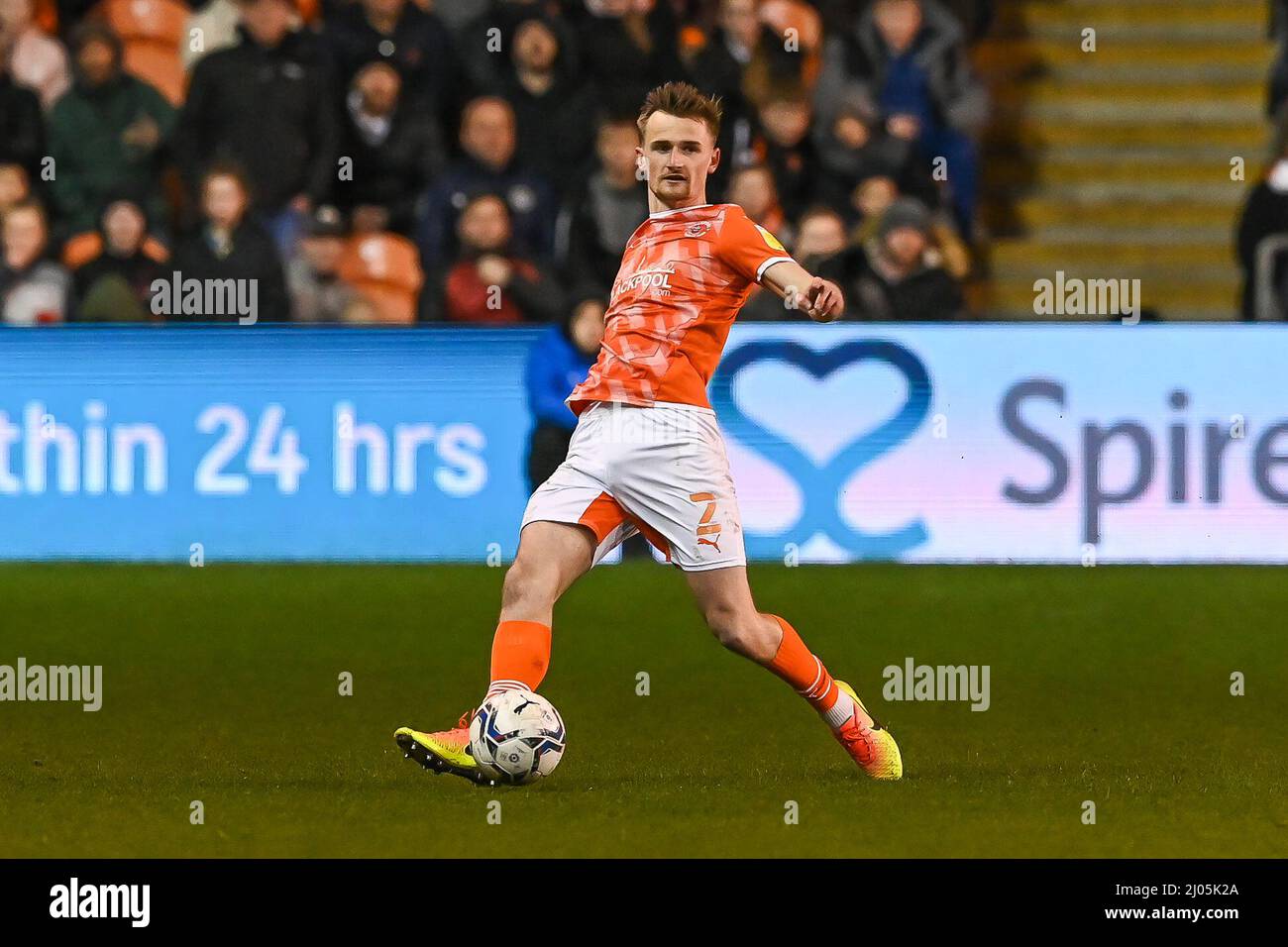 Callum Connolly #2 of Blackpool in action during the game Stock Photo ...