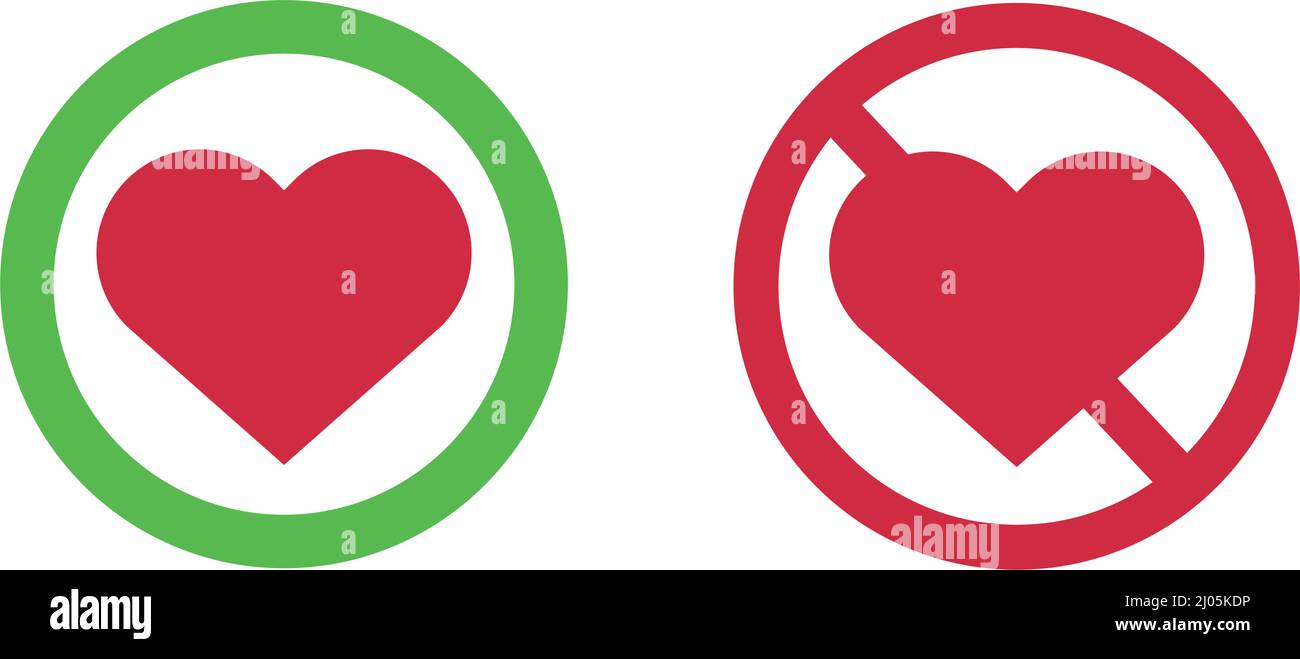 Marriage and divorce. Love and heartbreak. Set of icons with circle ...